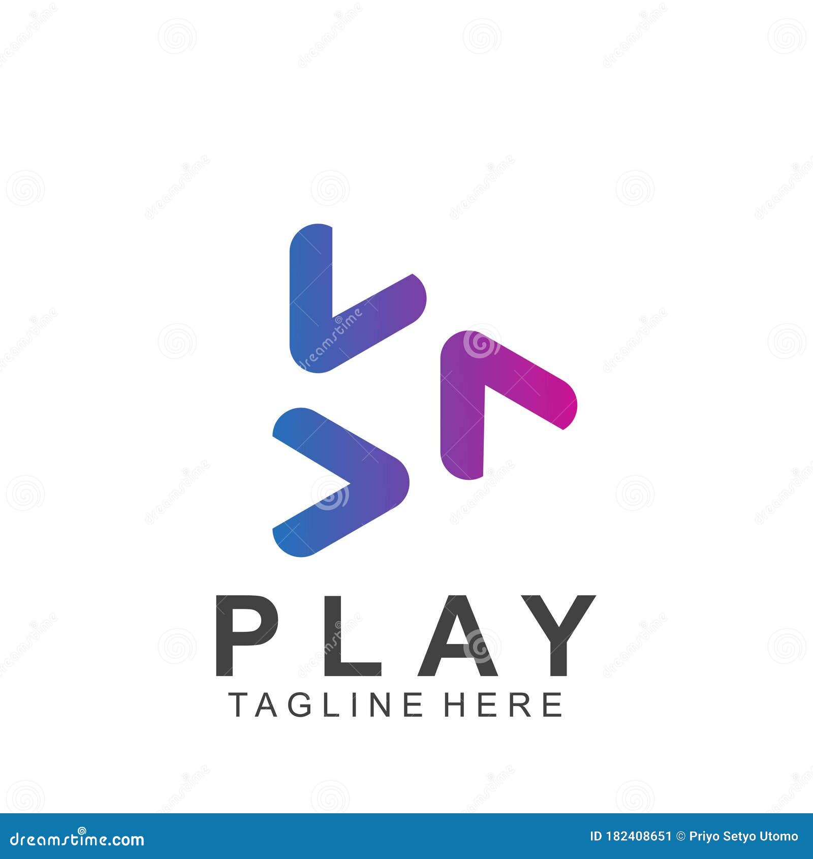 Abstract Play Button Logo Design Stock Illustration - Illustration of ...