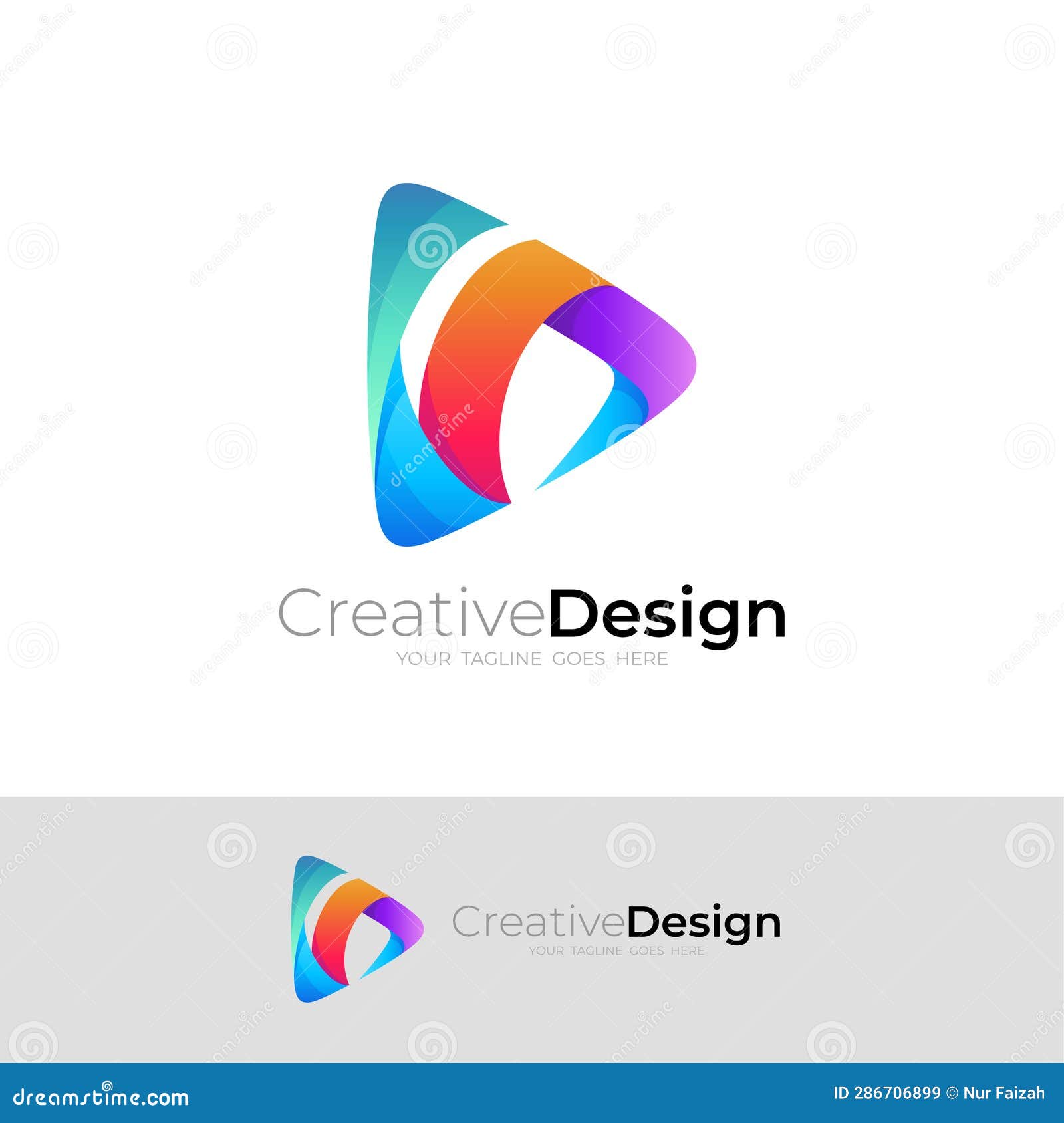 Abstract Play Logo Design Technology, 3d Colorful Stock Vector ...