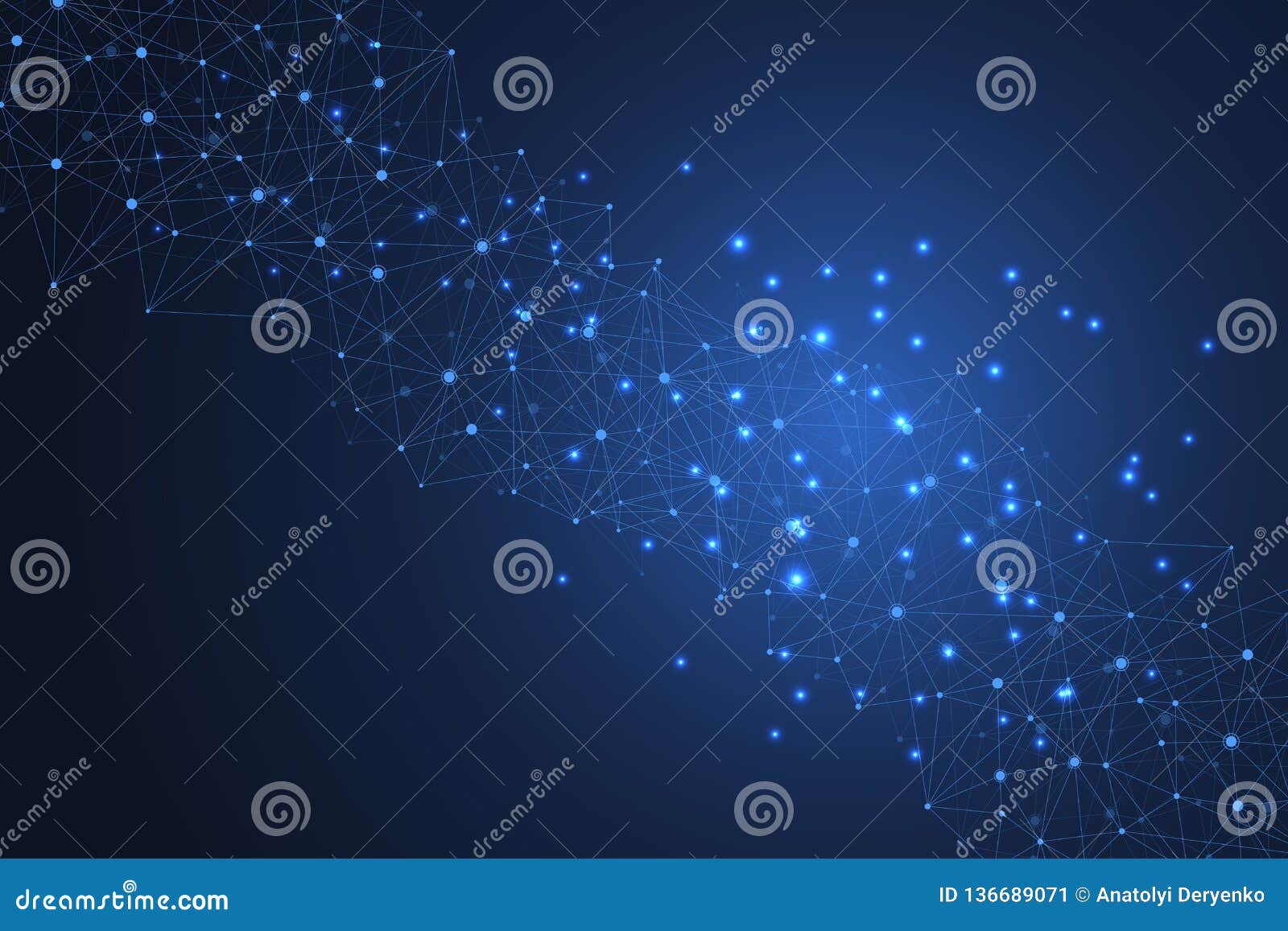 Abstract Plexus Background with Connected Lines and Dots. Plexus Geometric Effect Big Data with ...
