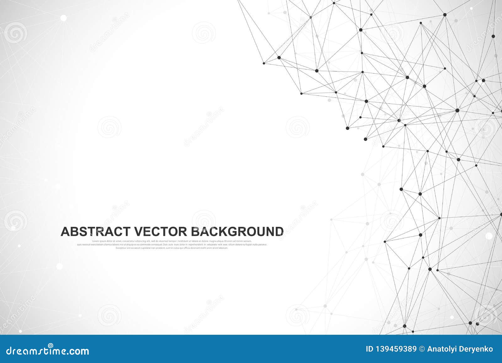 Abstract Plexus Background with Connected Lines and Dots. Plexus Geometric Effect Big Data with ...