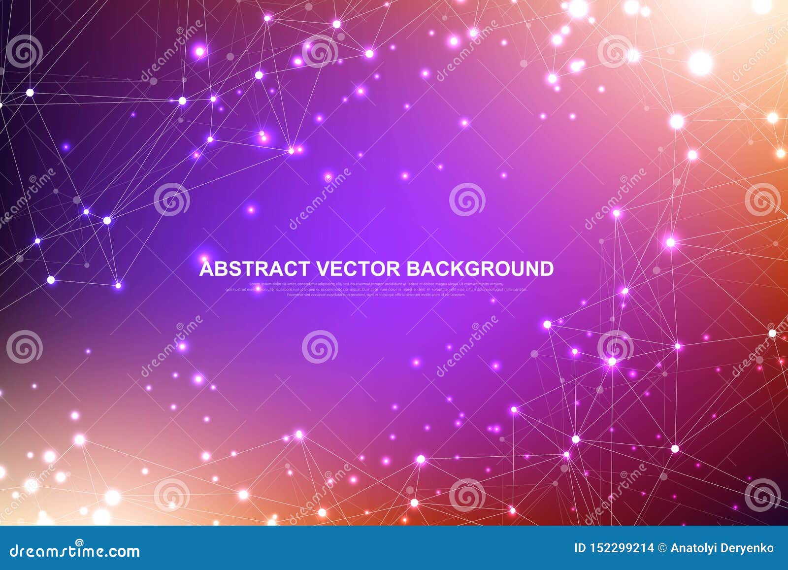 Abstract Plexus Background with Connected Lines and Dots. Plexus Geometric Effect Big Data with ...