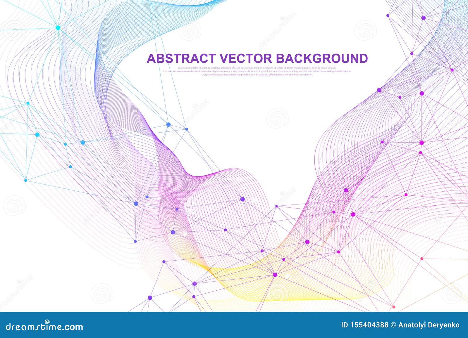 Abstract Plexus Background with Connected Lines and Dots. Wave Flow Stock Vector - Illustration ...