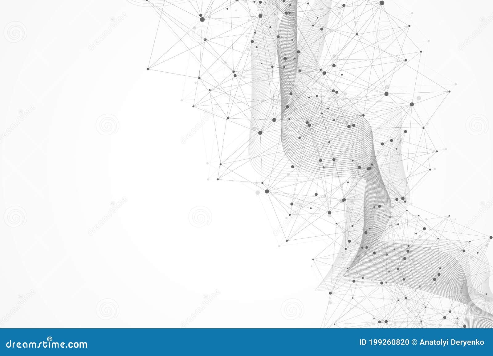 Abstract Plexus Background with Connected Lines and Dots. Wave Flow Stock Illustration ...
