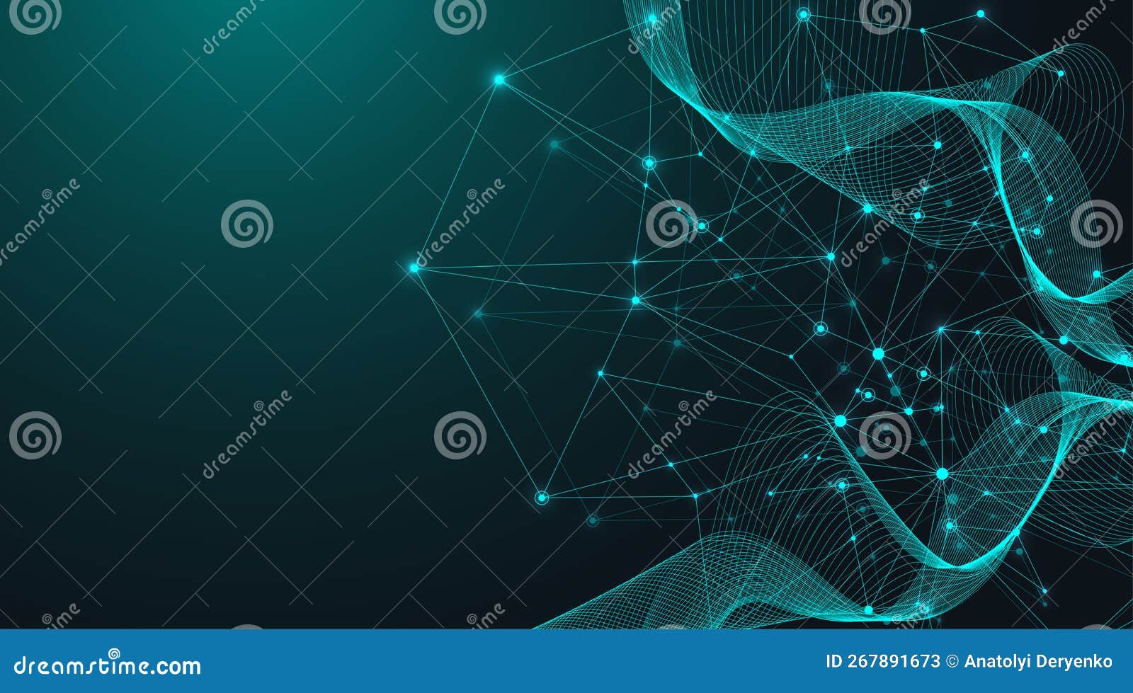 Abstract Plexus Background with Connected Lines and Dots. Wave Flow Stock Illustration ...