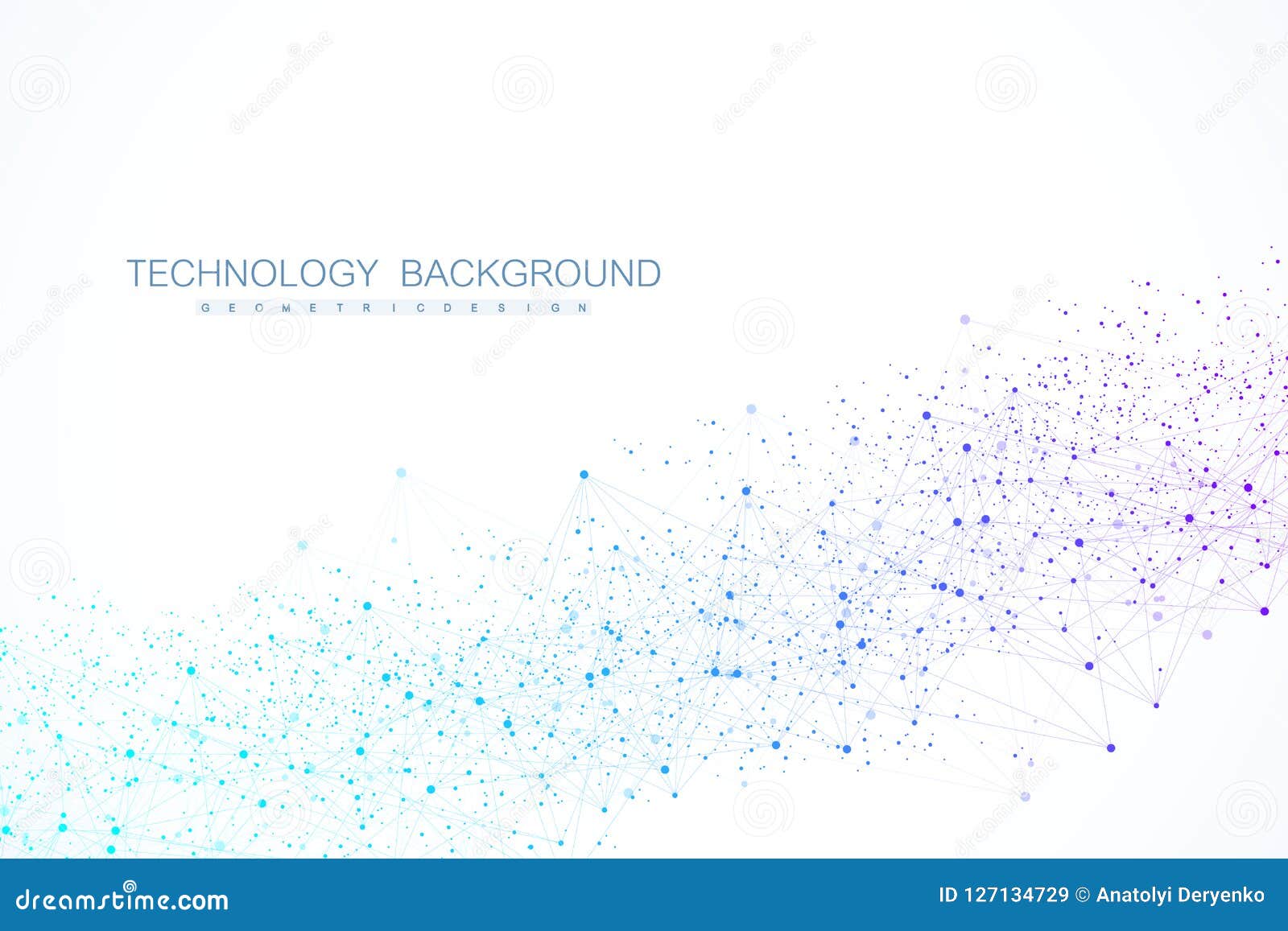 Abstract Plexus Background With Connected Lines And Dots. Wave Flow ...