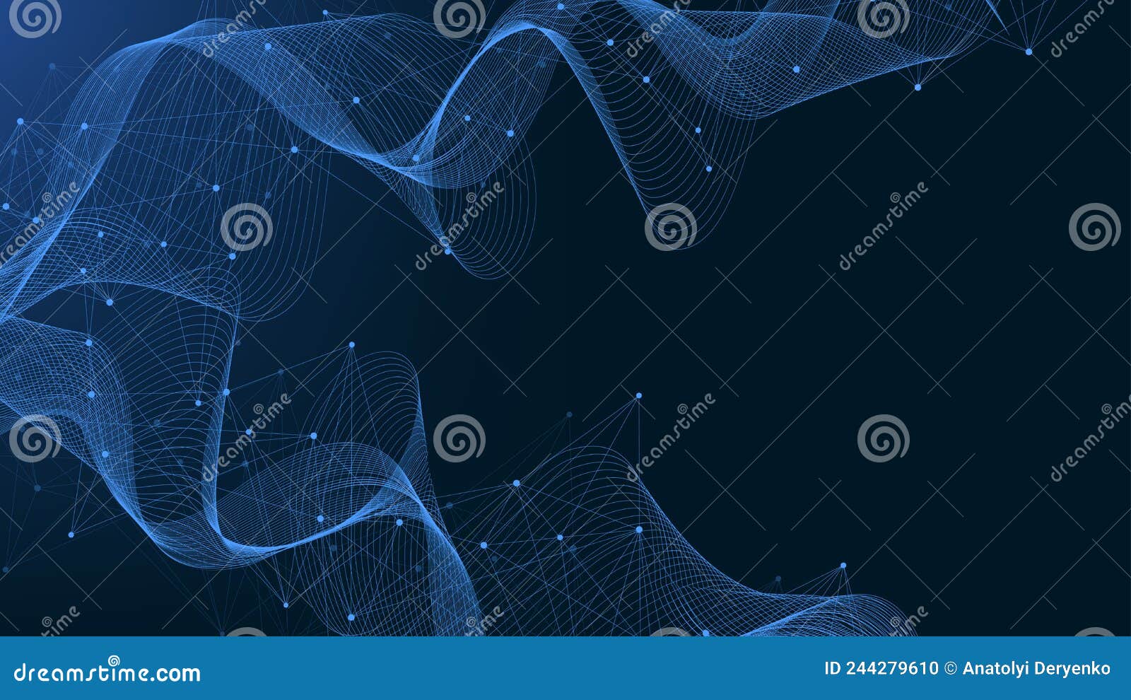 Abstract Plexus Background with Connected Lines and Dots. Wave Flow Stock Illustration ...