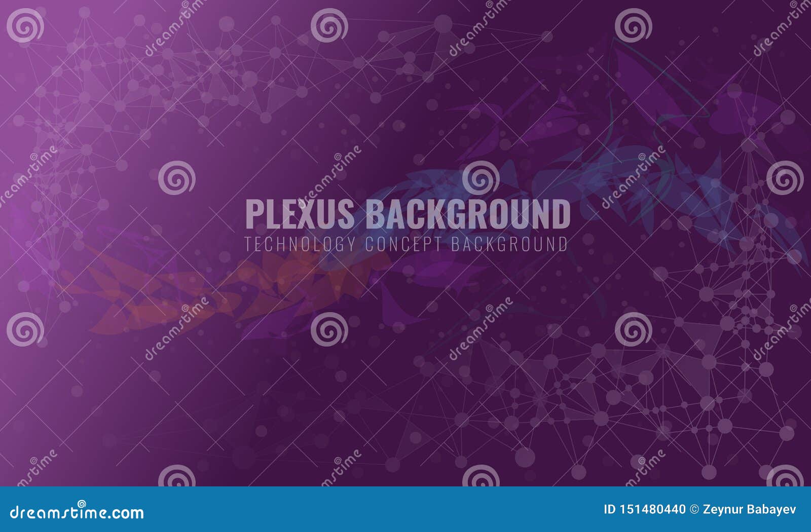 Abstract Plexus Background with Connected Lines and Dots. Wave Flow for ...