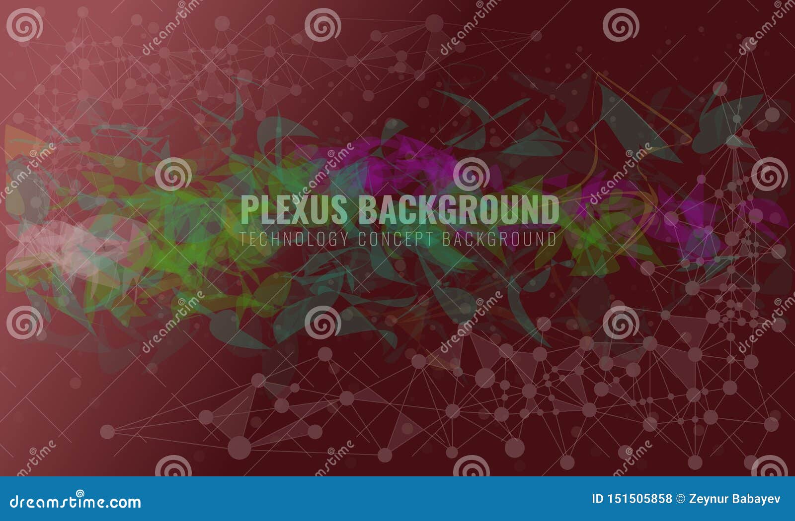 Abstract Plexus Background with Connected Lines and Dots. Wave Flow for ...