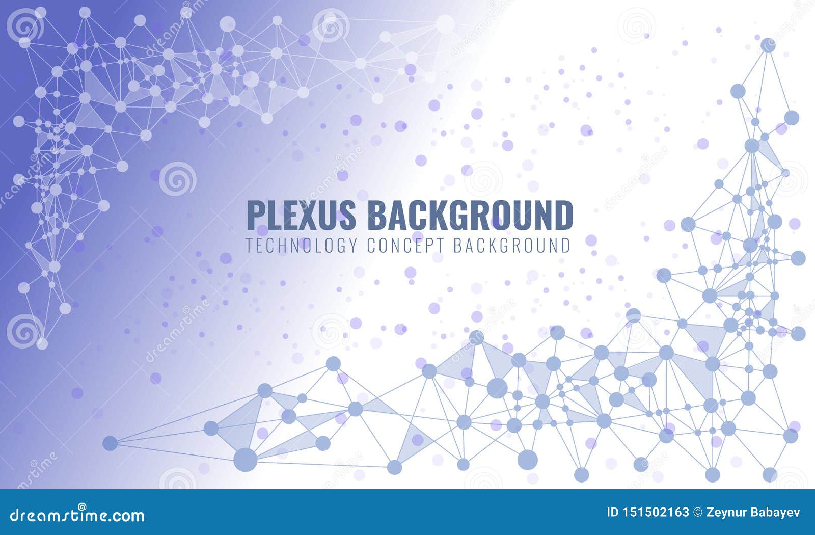 Abstract Plexus Background with Connected Lines and Dots. Wave Flow for ...