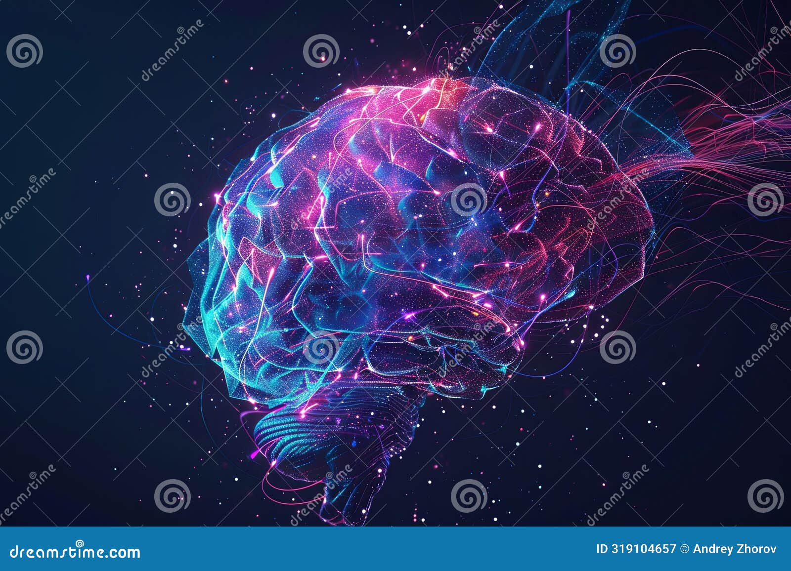 An Abstract Plexus Brain Illustration Created Digitally. Generative AI ...