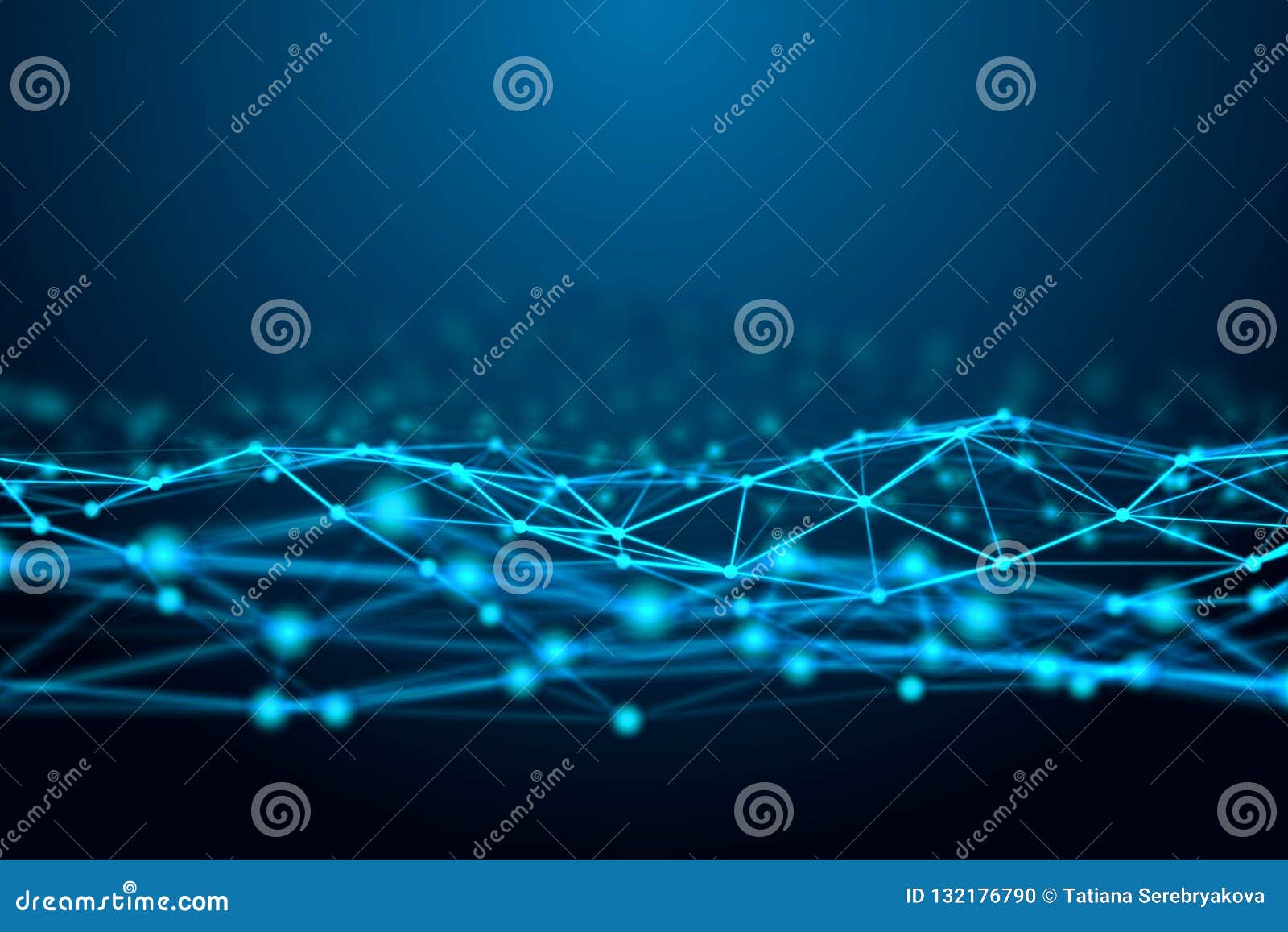 Abstract Plexus Lines And Dots Triangular Background Stock Illustration Illustration Of Blue