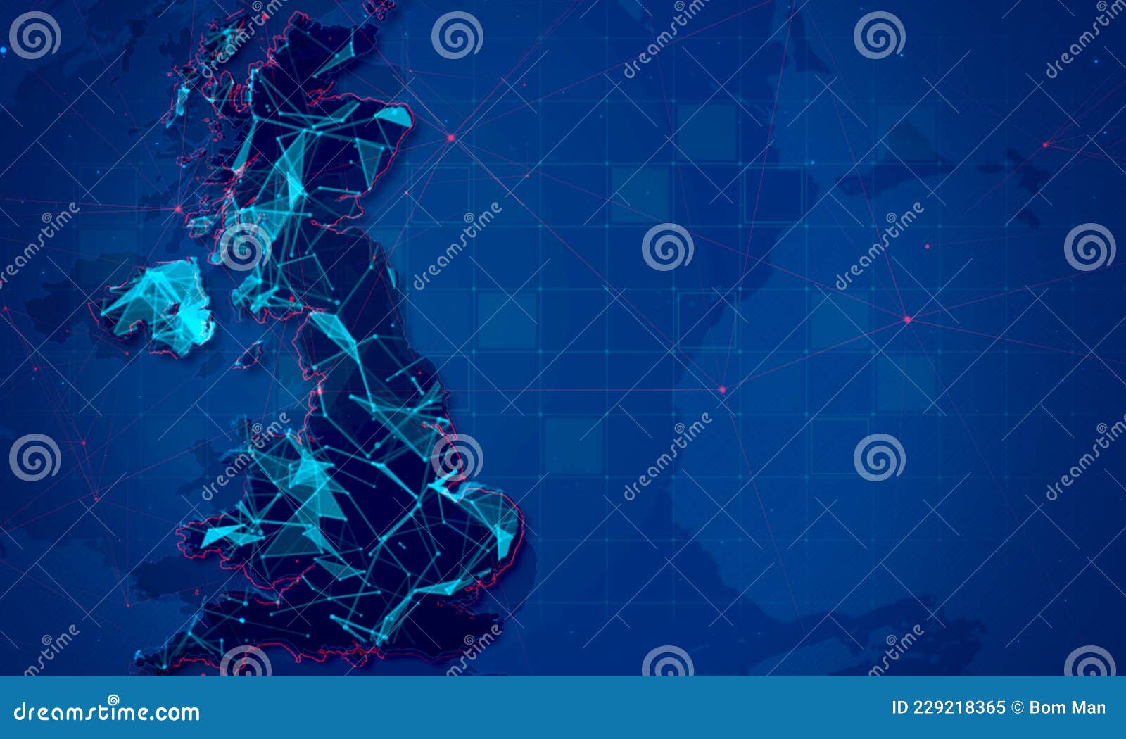Abstract Plexus Network in United Kingdom Map Stock Image - Image of ...