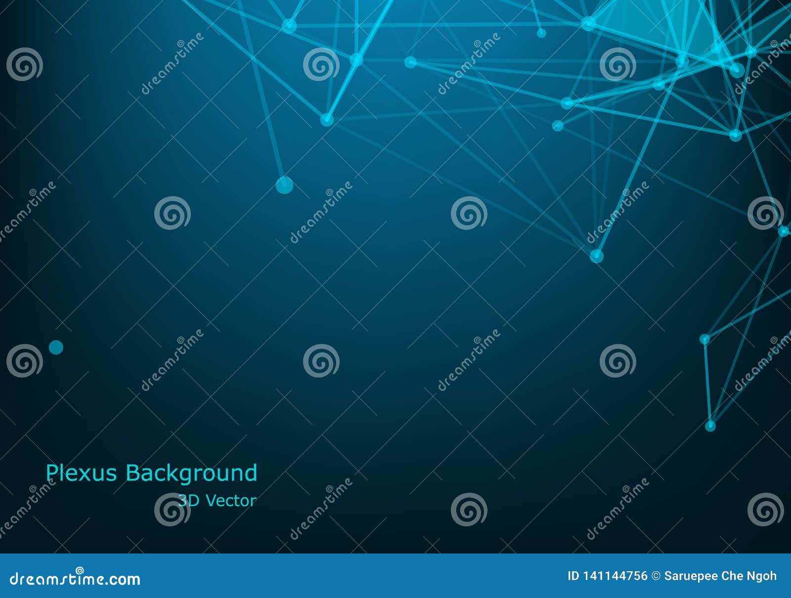 Abstract Plexus Structure Of Digital Data Web And Node Particles And Dots Connection Atom And