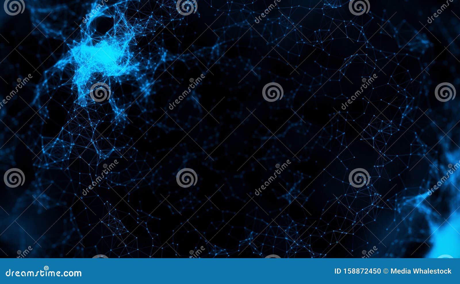 Abstract Plexus Structure of Many Glowing Connected Lines and Particles ...