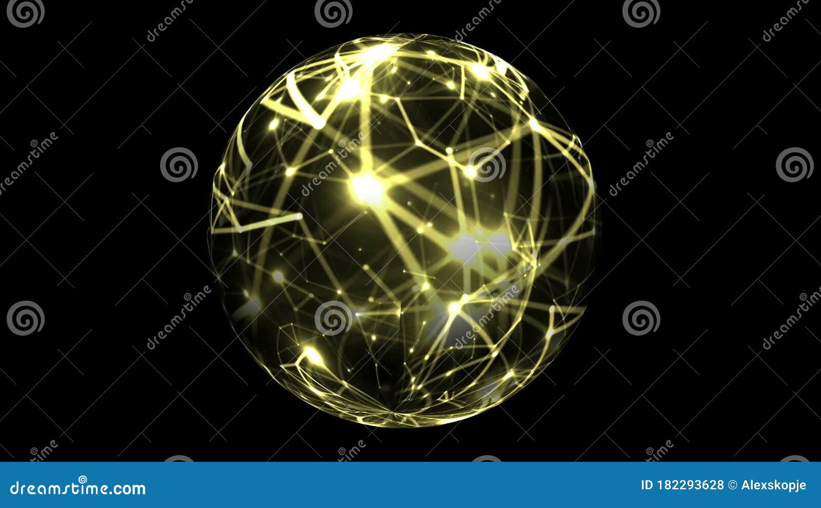 Abstract Plexus Technology Science Spinning Sphere Stock Footage ...