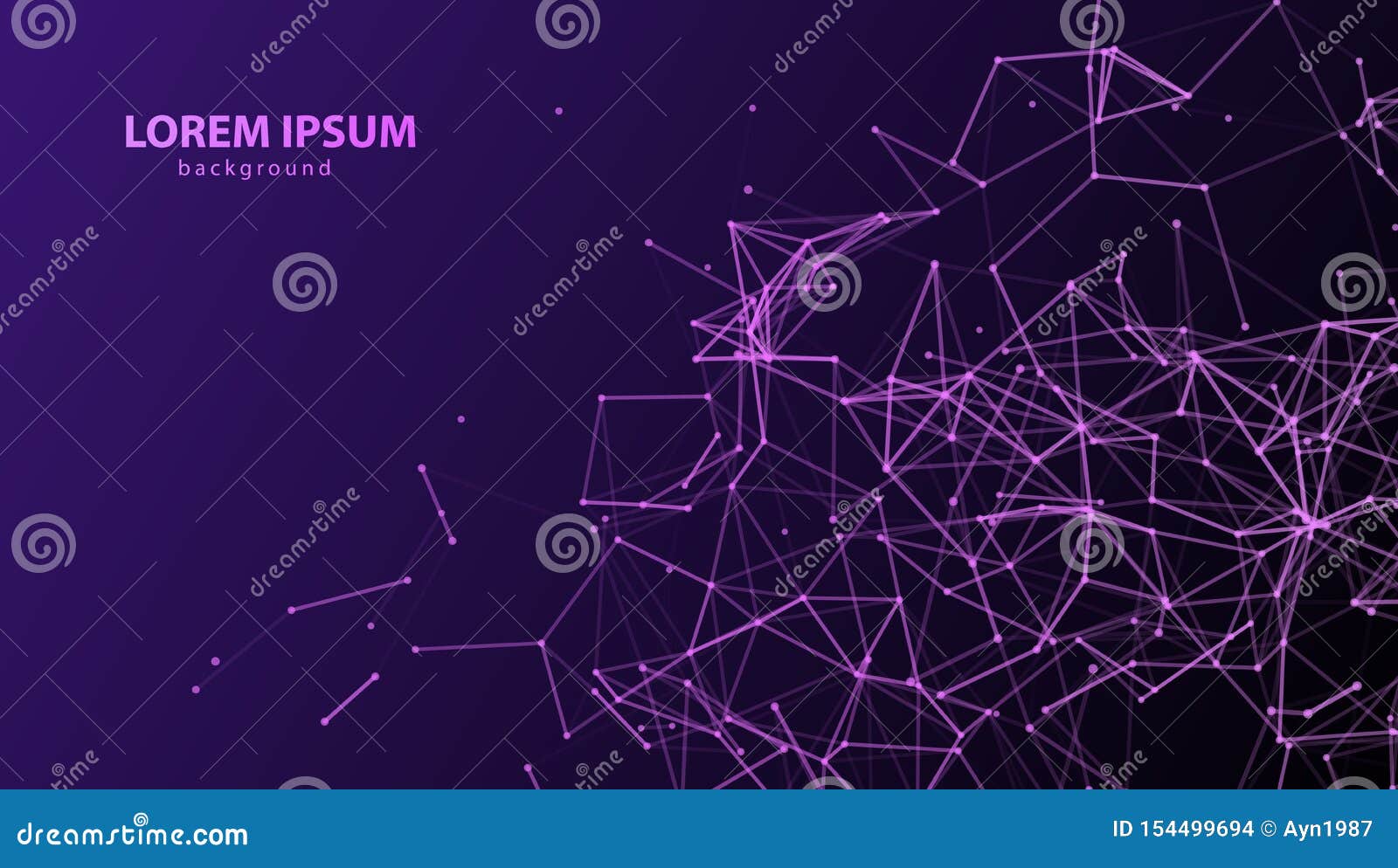 Abstract Plexus Violet Background With Purple Connected Lines And Dots