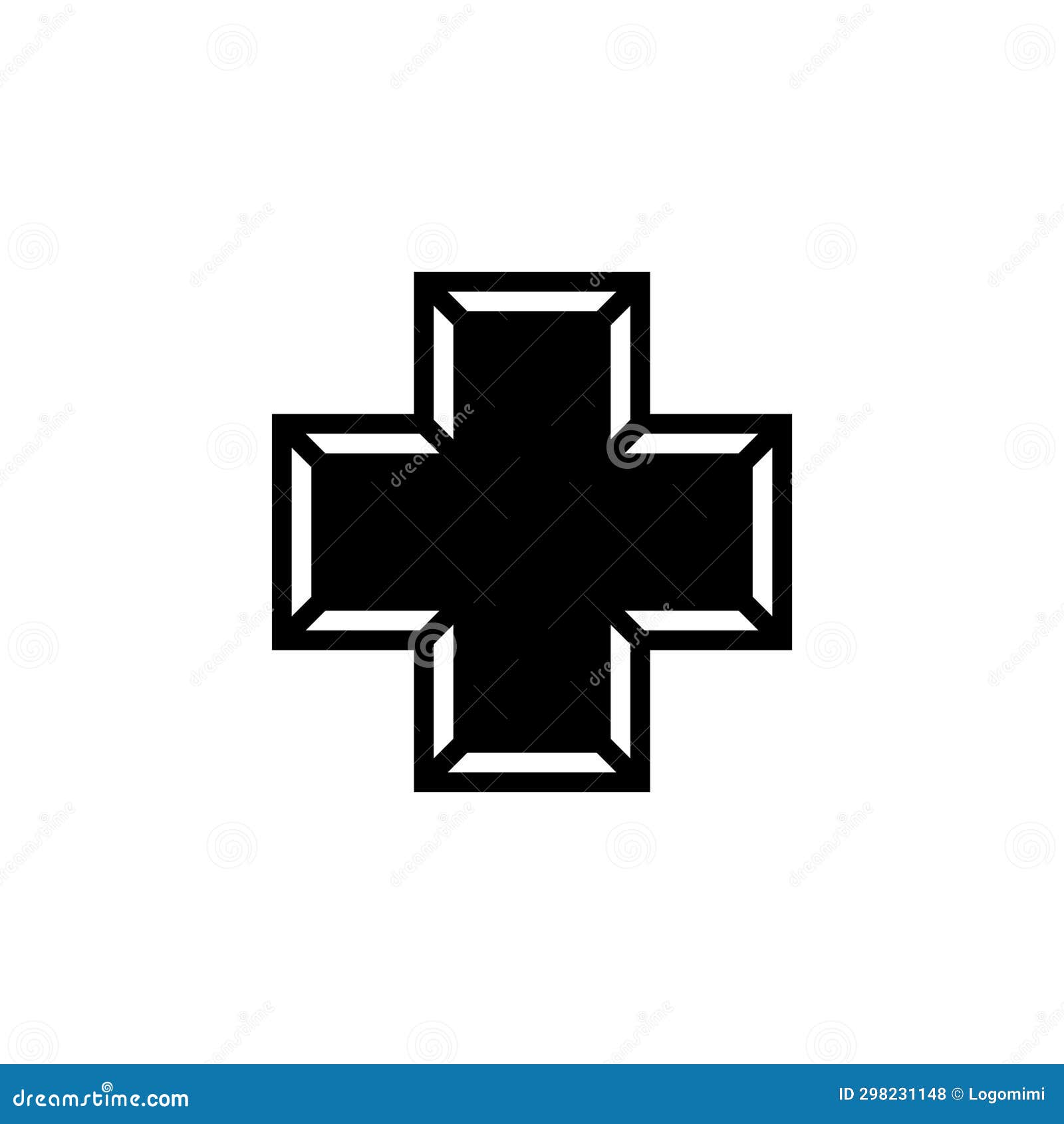 Abstract Plus Logo Icon Design, 3d Style Vector Stock Vector ...