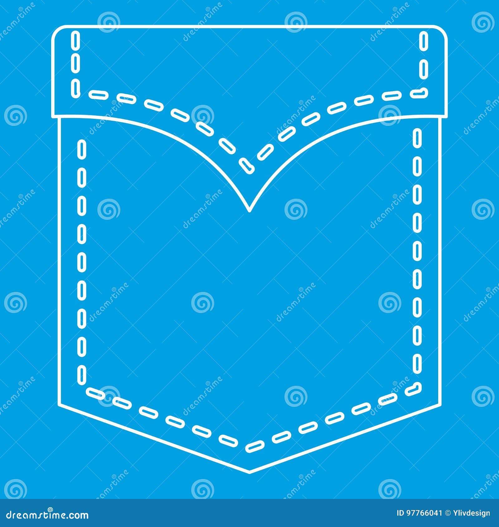 Abstract Pocket Icon, Outline Style Stock Vector - Illustration of ...