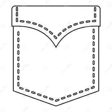 Abstract Pocket Icon, Outline Style Stock Vector - Illustration of ...
