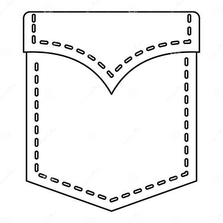 Abstract Pocket Icon, Outline Style Stock Vector - Illustration of ...