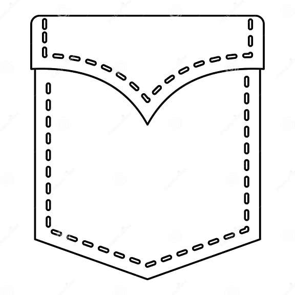 Abstract Pocket Icon, Outline Style Stock Vector - Illustration of ...