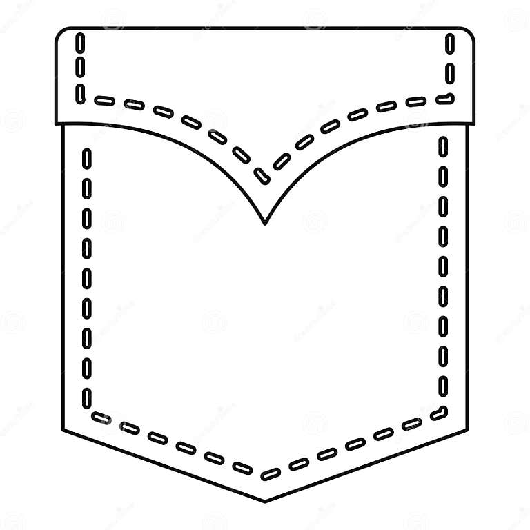 Abstract Pocket Icon, Outline Style Stock Vector - Illustration of ...