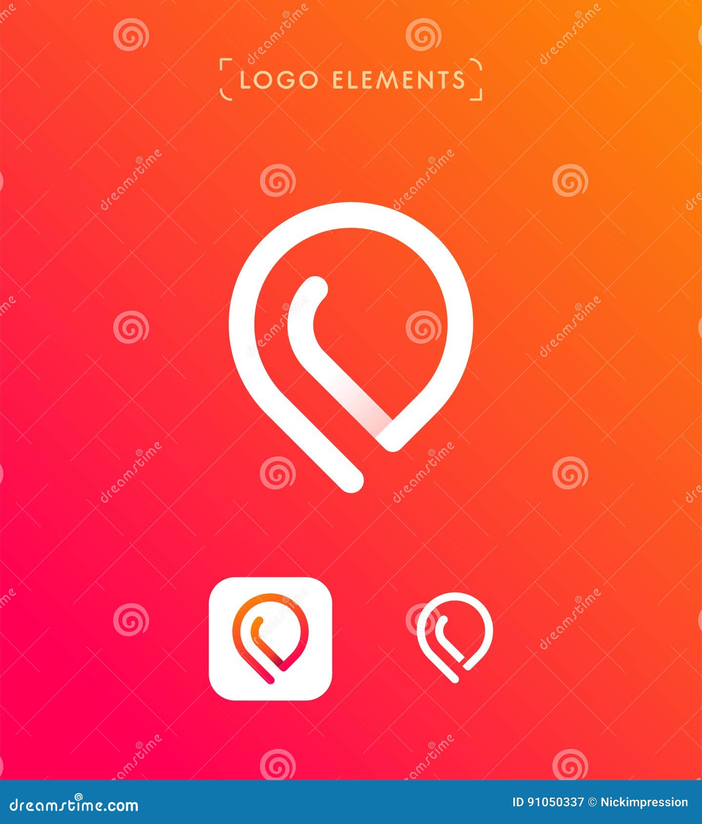 Abstract Pointer Origami Style Logo Template. Application Icon Stock ...