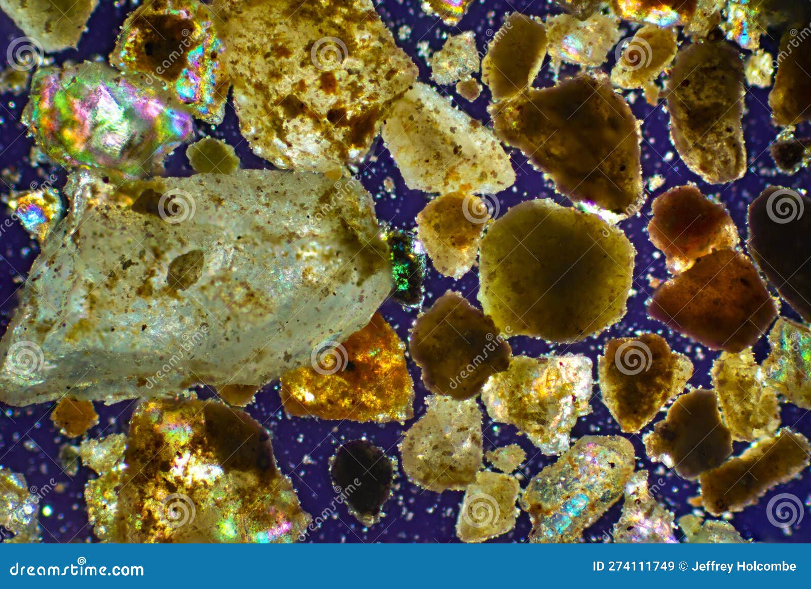 Abstract Polarizing Micrograph of Sand Grains from Hooiberg Mountain ...