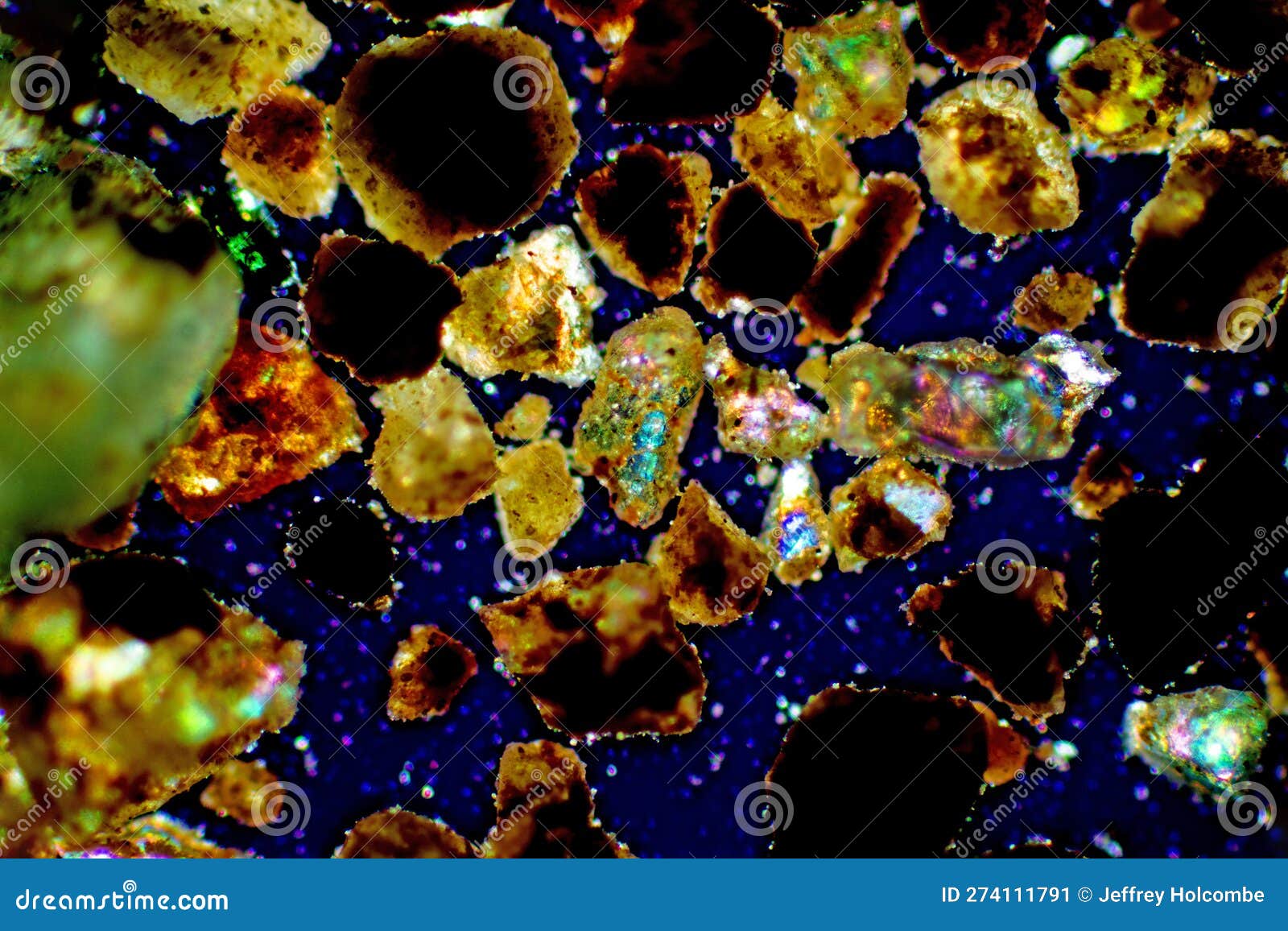 Abstract Polarizing Micrograph of Sand Grains from Hooiberg Mountain ...
