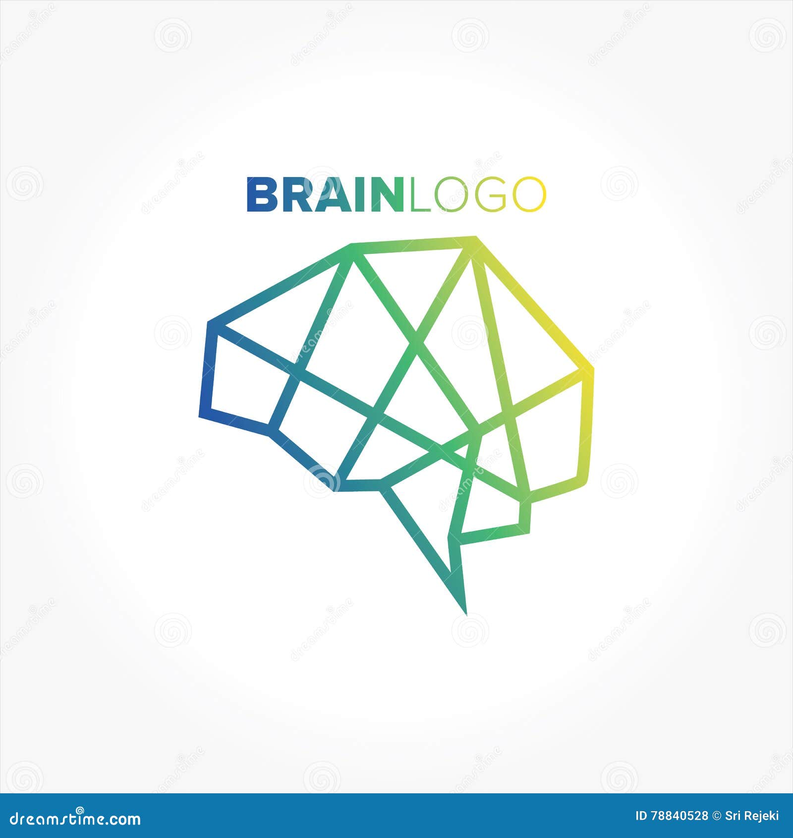 Abstract Poly Brain Symbol stock vector. Illustration of science - 78840528