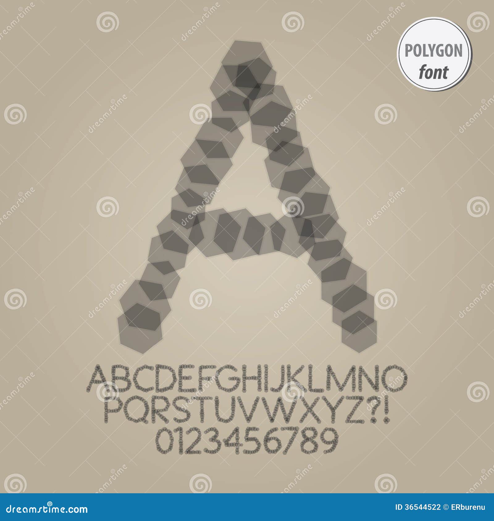Abstract Polygon Alphabet and Digit Vector Stock Vector - Illustration ...