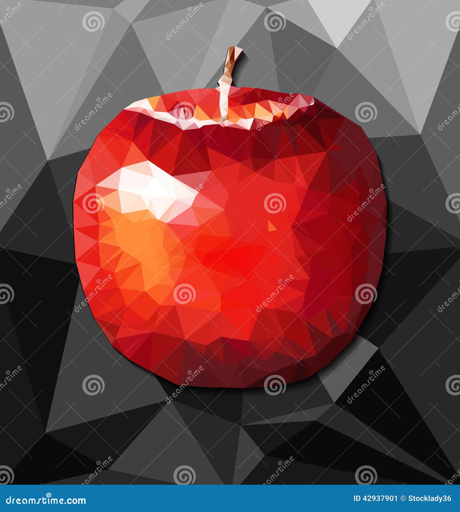Abstract Polygon Background with Apple Stock Vector - Illustration of ...