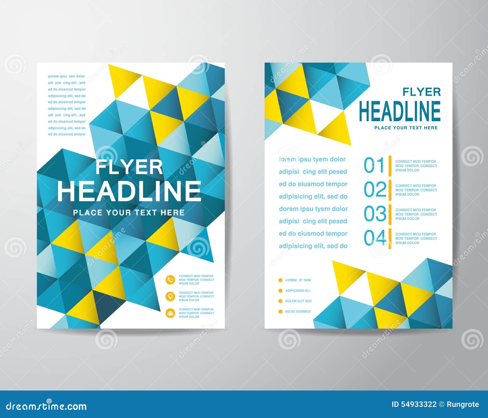 Abstract Polygon Design Template Layout for Brochure Flyer in A4 Size ...