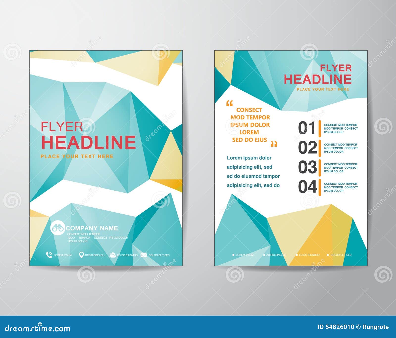Abstract Polygon Design Vector Template Layout for Magazine Brochure ...