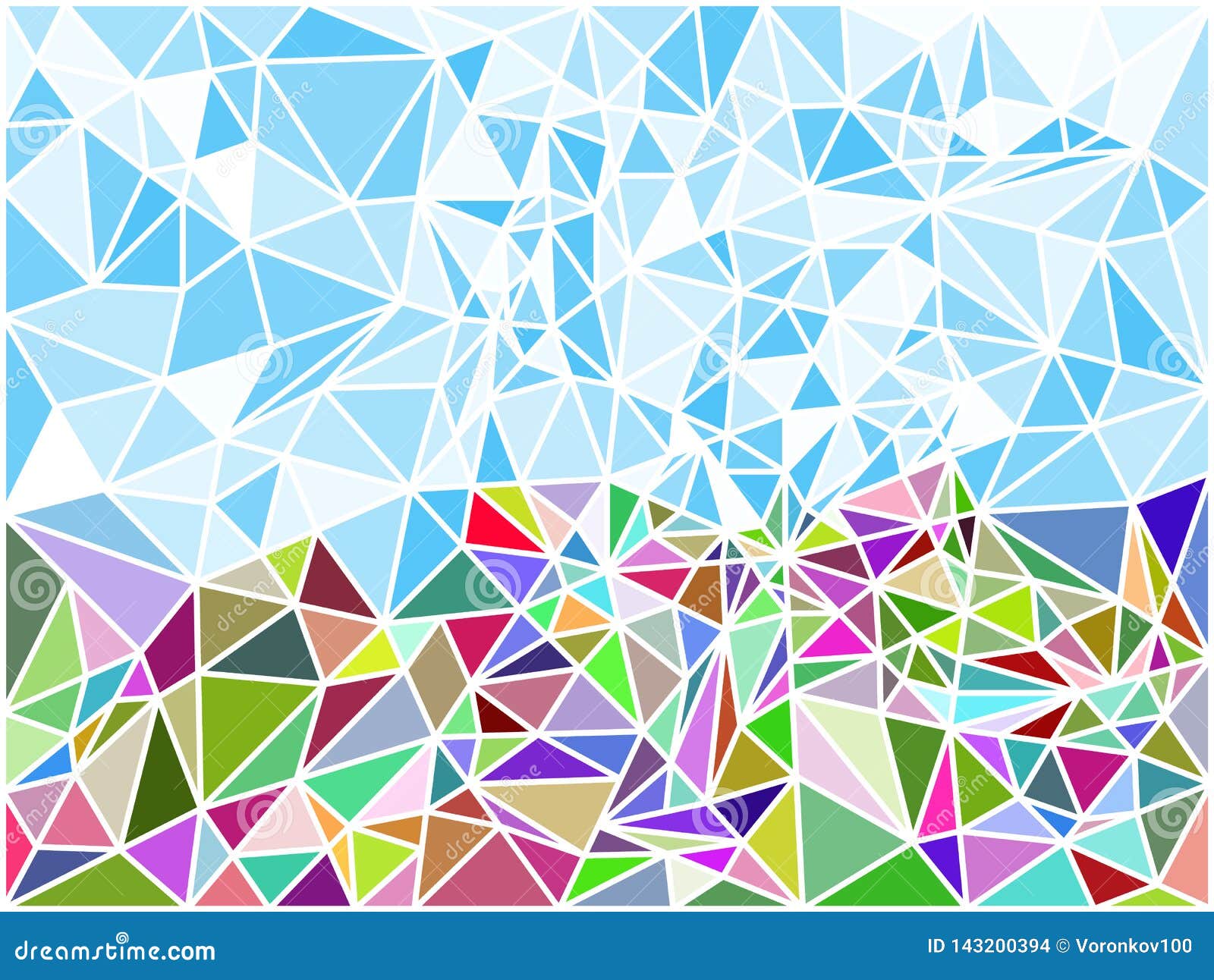 Abstract Polygon Geometric Mosaic Texture. Colored Triangles. Vector ...