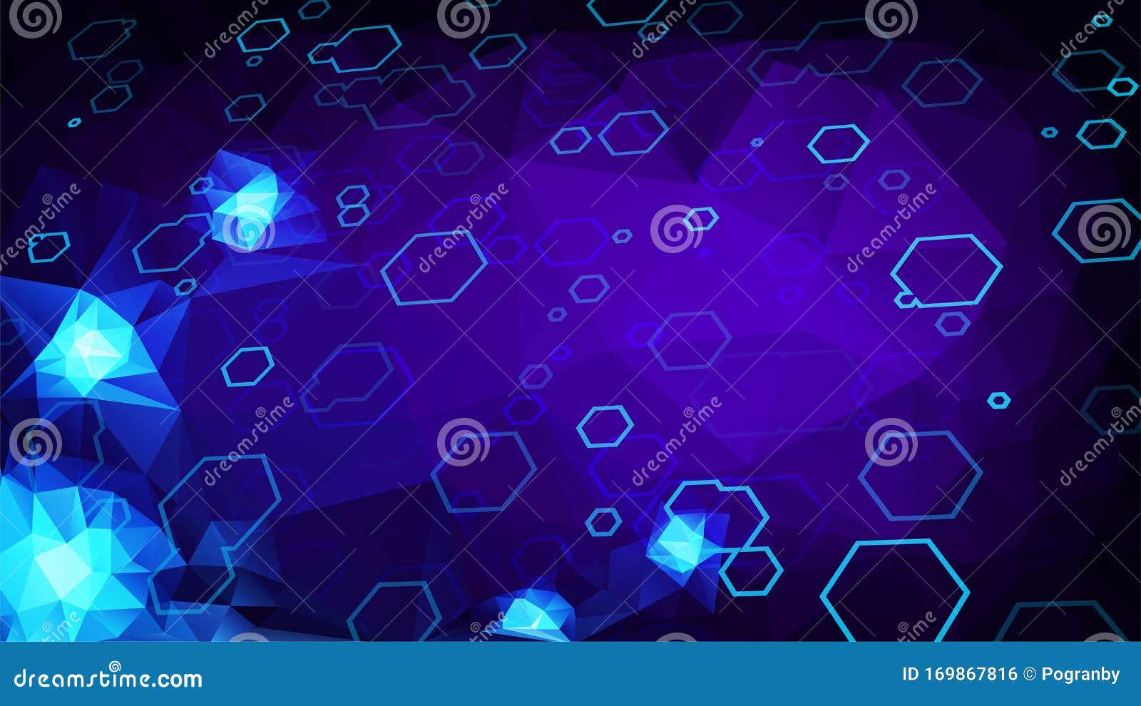 Abstract Polygon And Hexagon Background. Polygonal Pattern With Hexagon ...