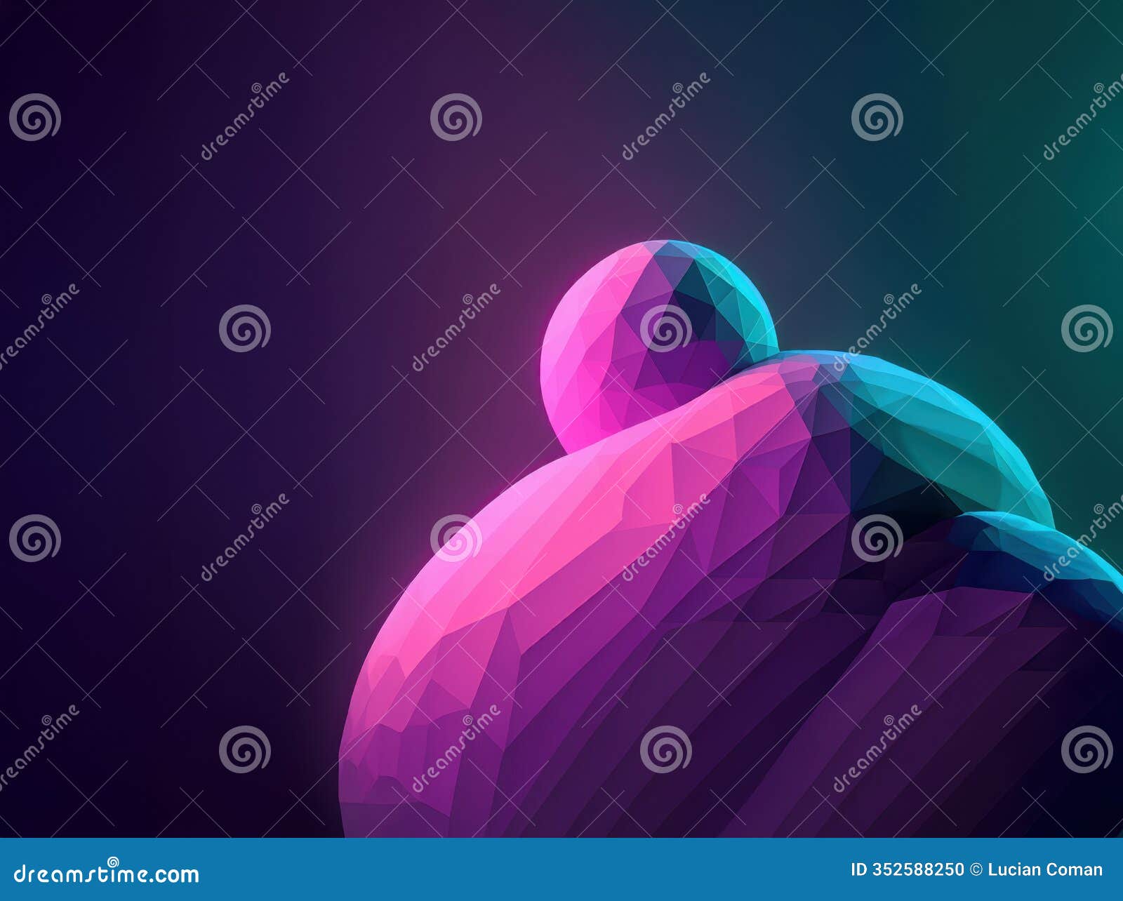 Abstract Polygon Multiple Color Purple Pink Modern Low Poly Triangle ...