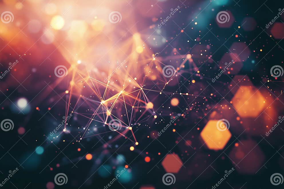 Abstract Polygon Neon Texture with Glowing Element by Generative Ai ...