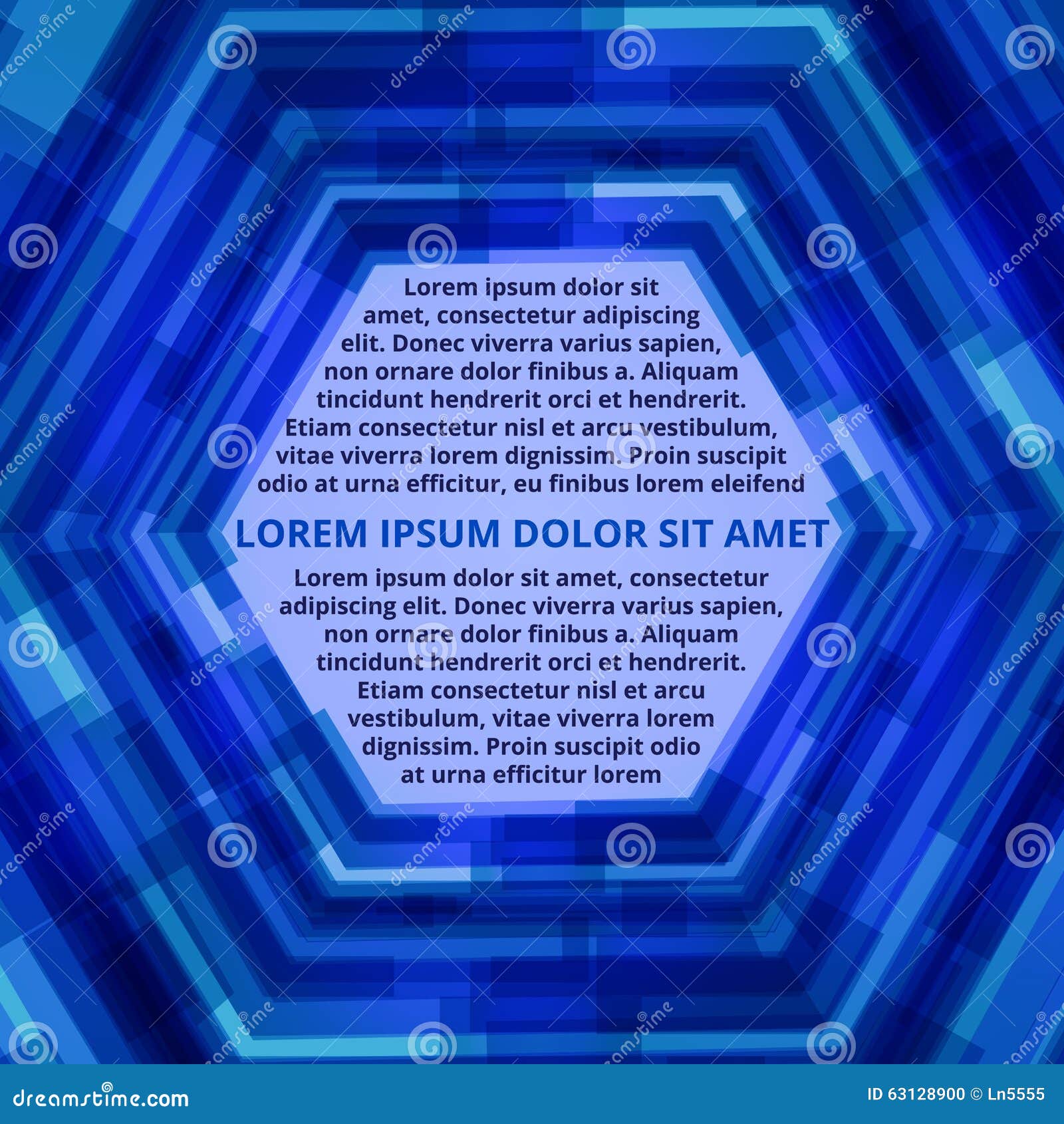 Abstract Polygon Text Layout of Blue Color Stock Vector - Illustration ...