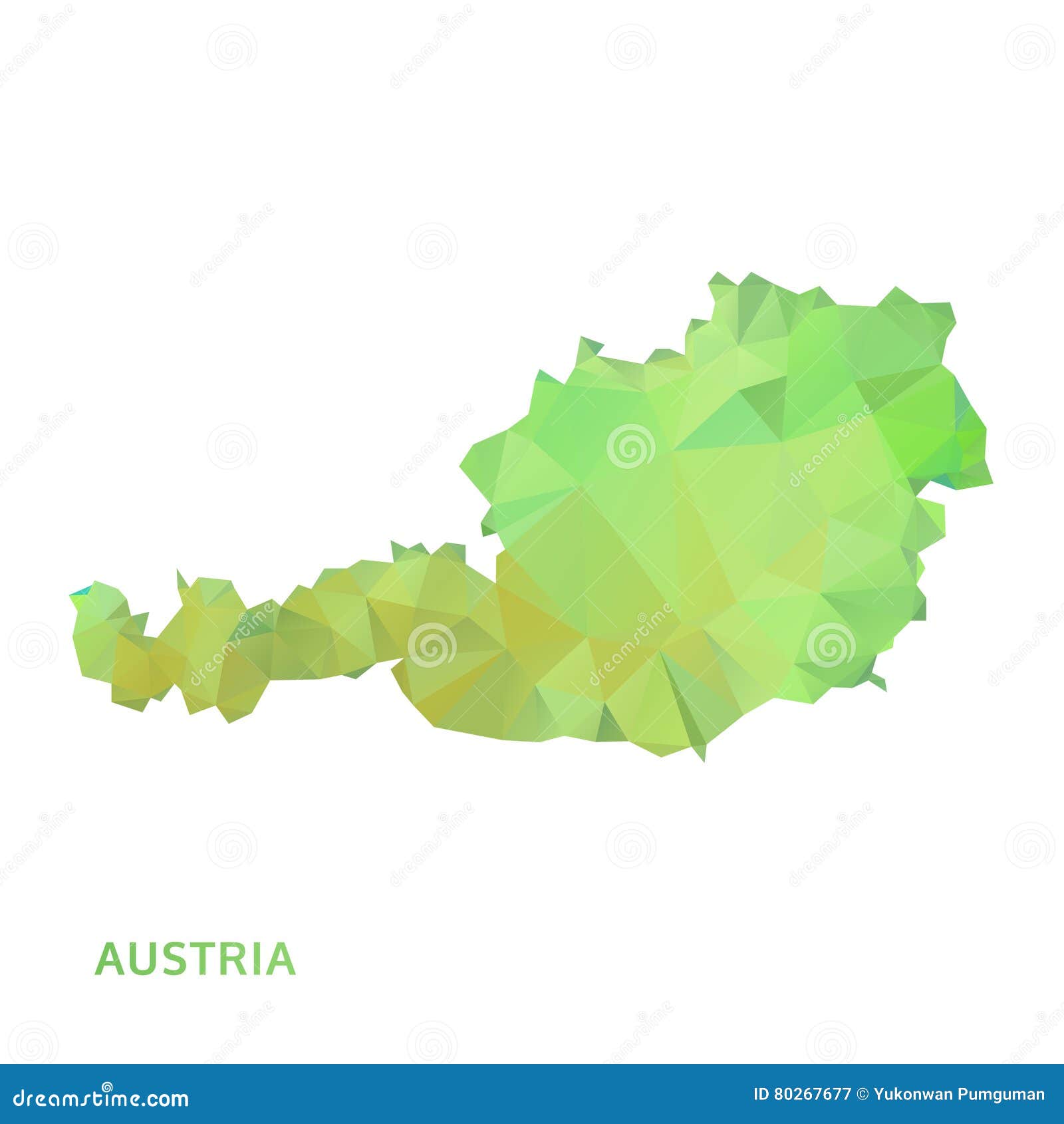 Abstract Polygonal Austria Map. Poly Low Isolated Vector Stock Vector ...
