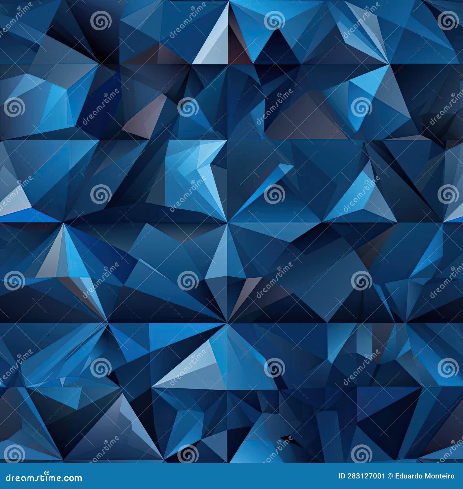 Abstract Polygonal Background with Blue Triangles and Distorted Forms (tiled) Stock Illustration ...