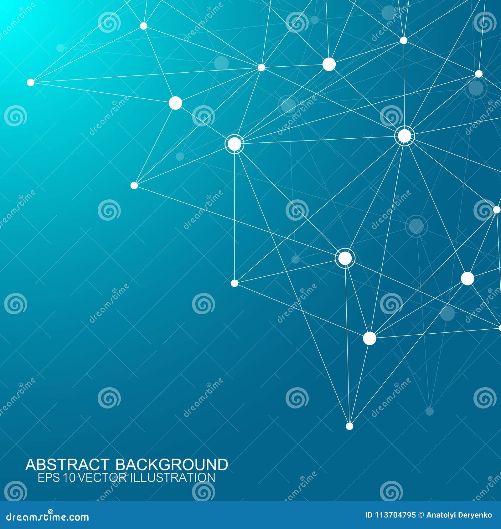 Abstract Polygonal Background with Connected Lines and Dots ...