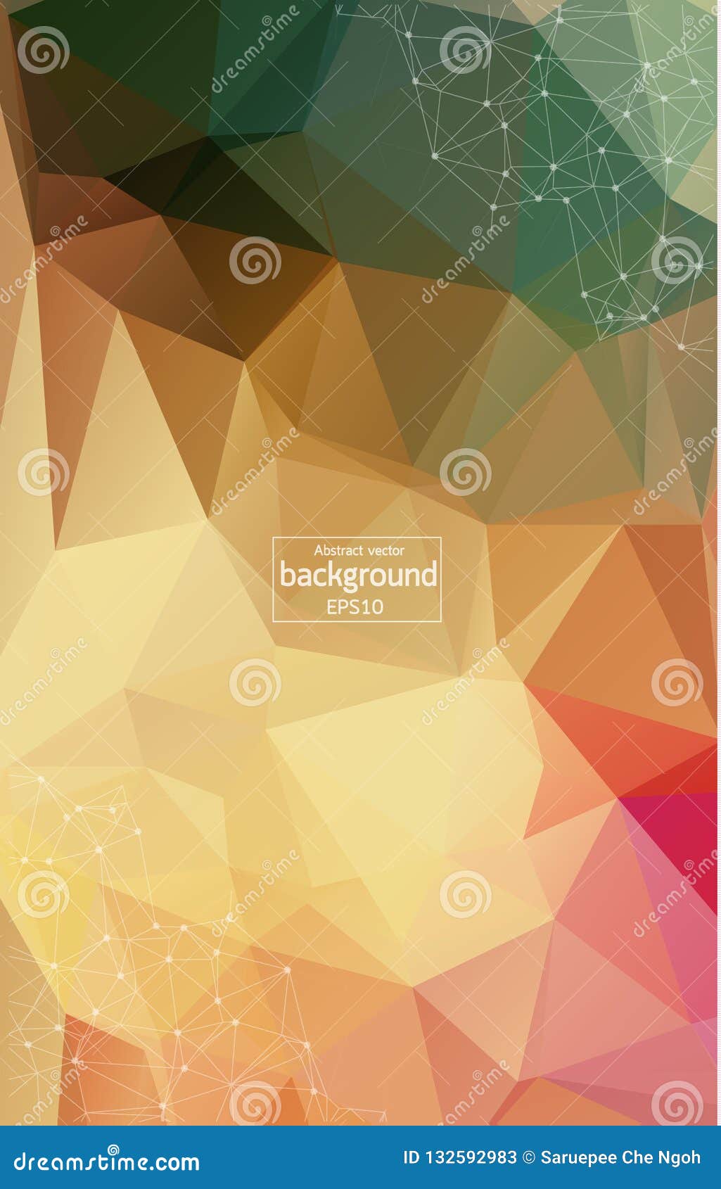 Abstract Polygonal Space Background with Connecting Dots and Lines. Low ...