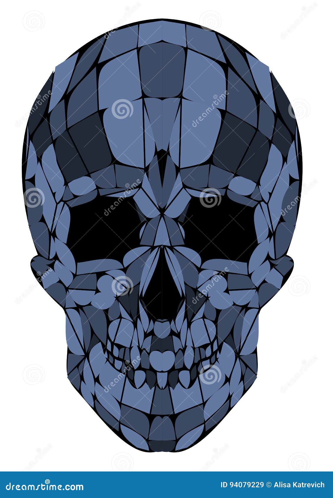 Abstract Polygonal Blue Skull on a Background. Stock Vector ...