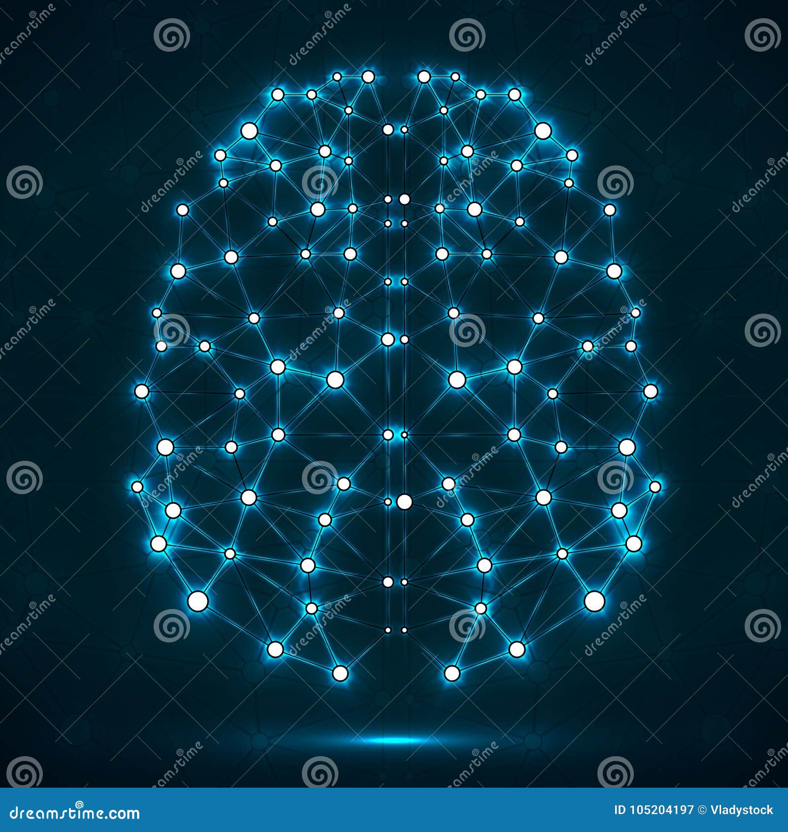 Abstract Polygonal Brain with Glowing Dots and Lines Stock Vector ... Abstract Polygonal Brain with Glowing Dots and Lines Stock Vector ...