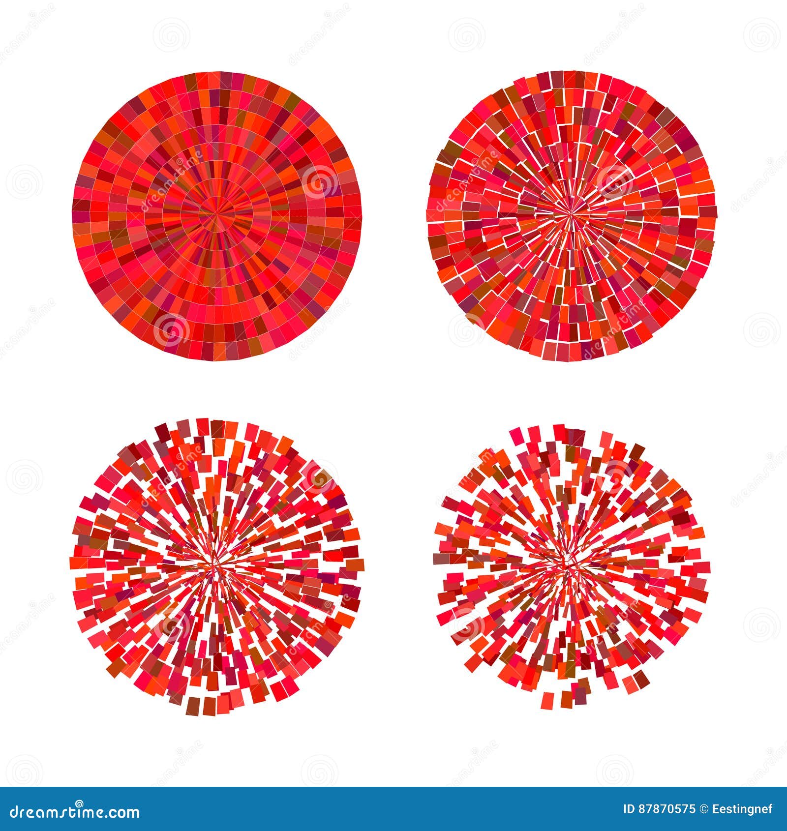 Abstract Polygonal Broken Circle Set Isolated on White Background ...