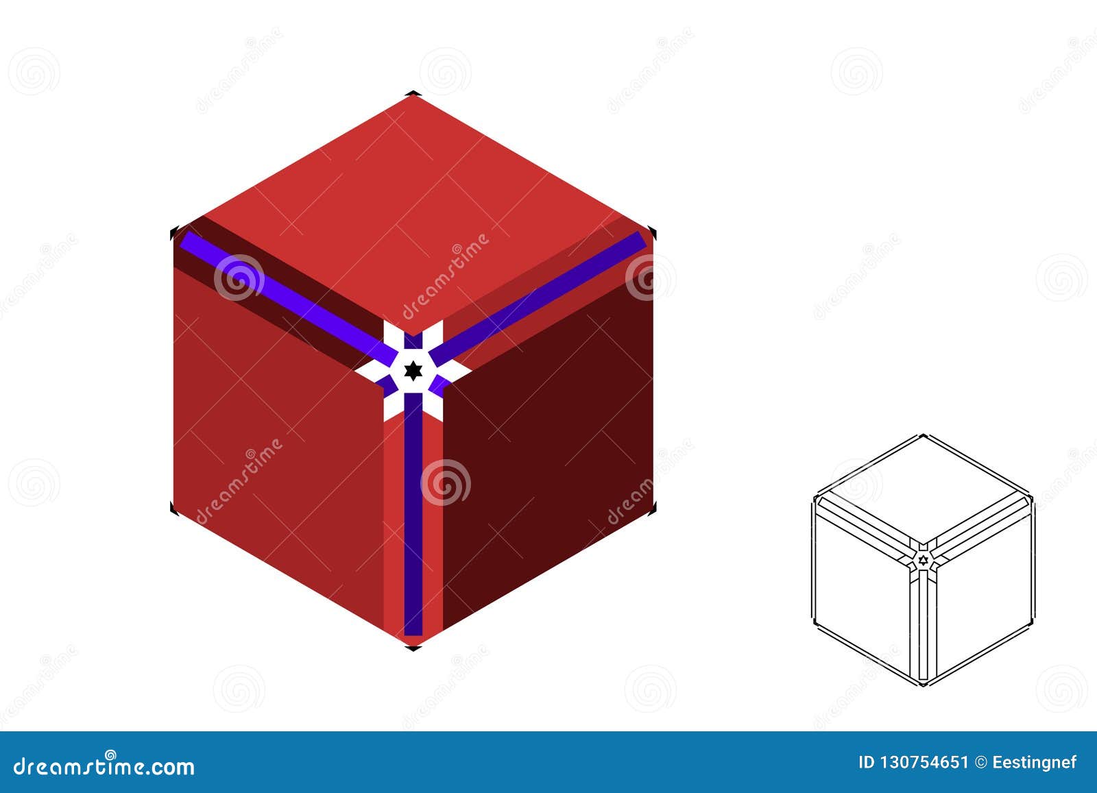 Abstract Polygonal Broken Cube. 3d Vector Illustration. Isometric ...