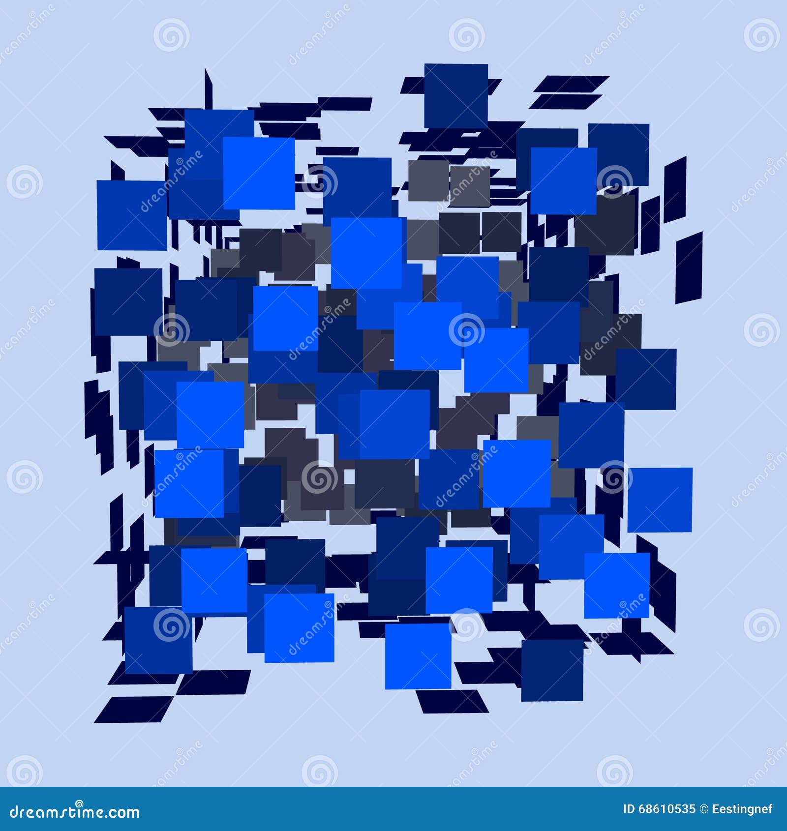 Abstract Polygonal Broken 3d Cube. Stock Vector - Illustration of ...