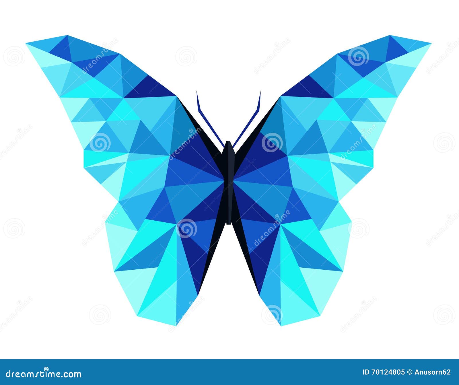 Abstract Polygonal Butterfly Low Poly Vector Stock Vector ...