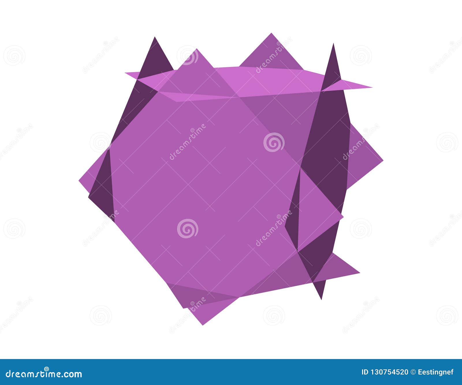Abstract Polygonal Cube. Isolated on White Background. Vector Il Stock ...